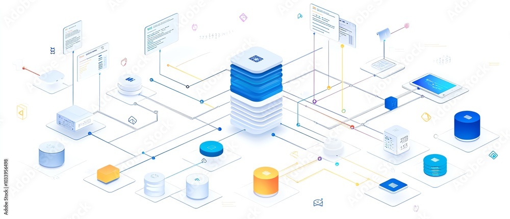 Engaging illustration of a data flow diagram, highlighting the roles of ...