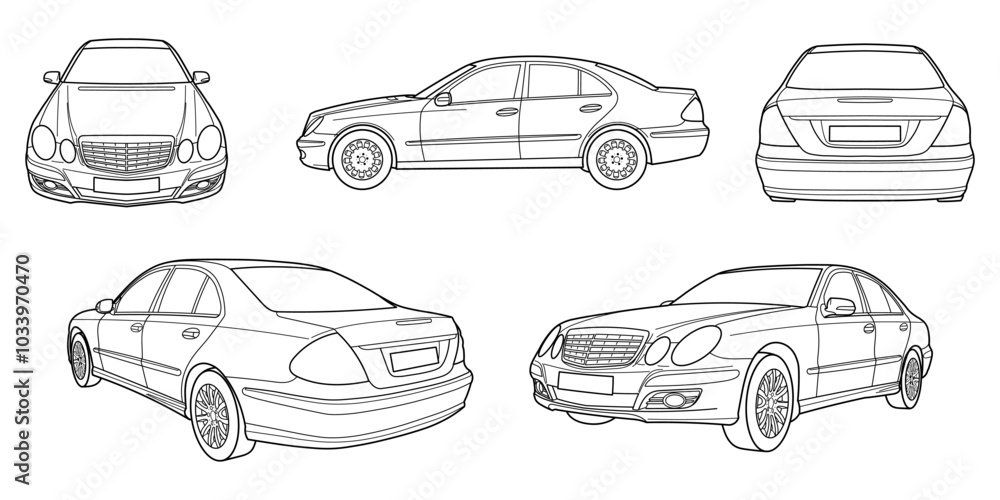 Ivano-Frankivsk, Ukraine - 18 June 2024: Outline drawing of a set ...