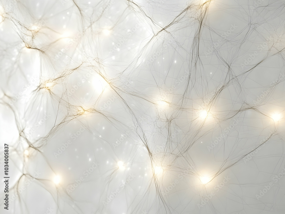 Extreme Close-Up of Glowing White Threads Representing Neural ...
