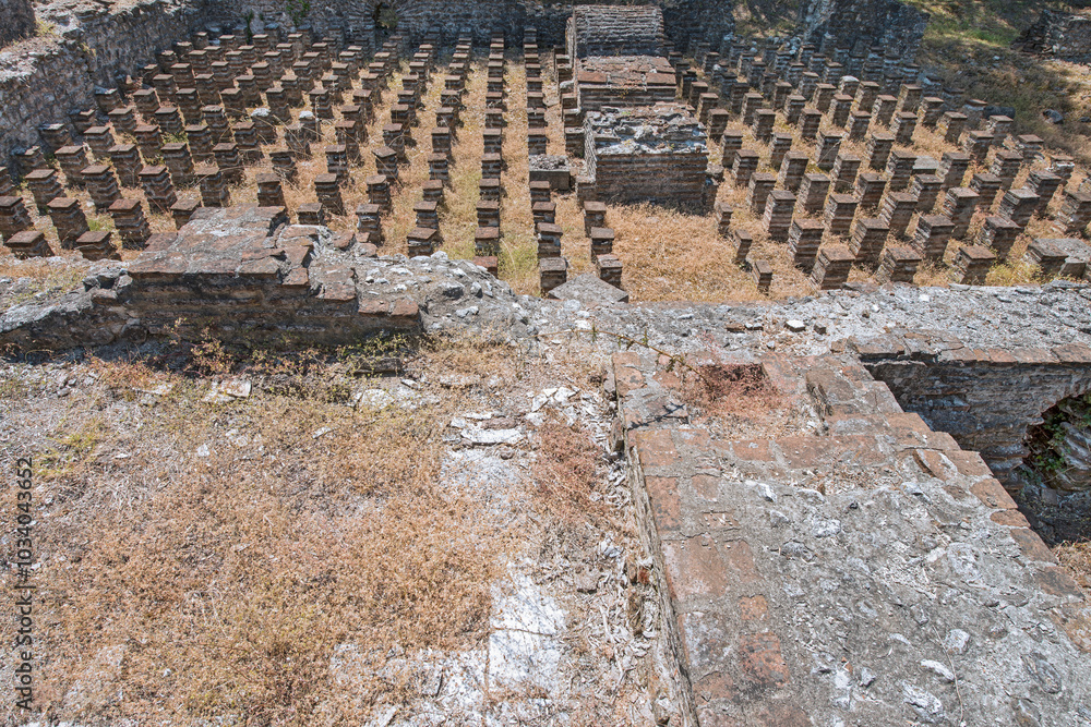 Zeus Temple in Dion at the foot of Mount Olympus. The city was built ...