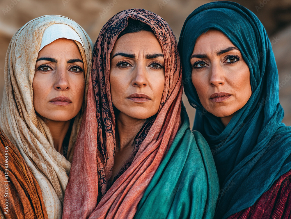 Women with covered heads, Jews, Arabs, peoples of the East. . Photo can ...