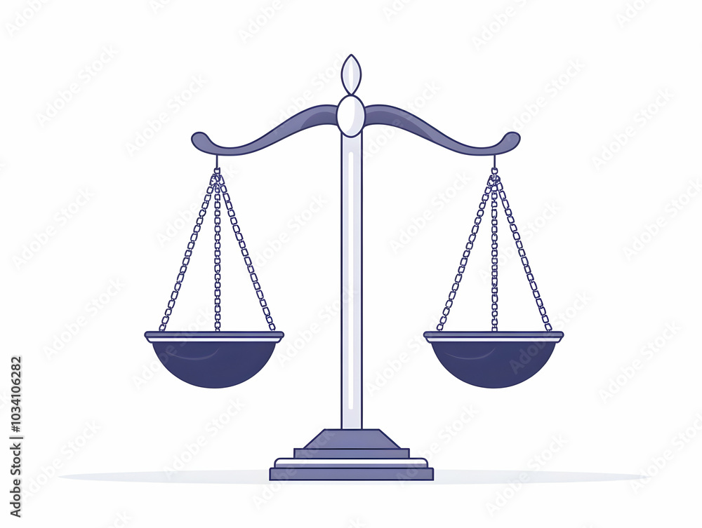 Flat Balance Scale Outline Frame Concept: Simple White Outline ...