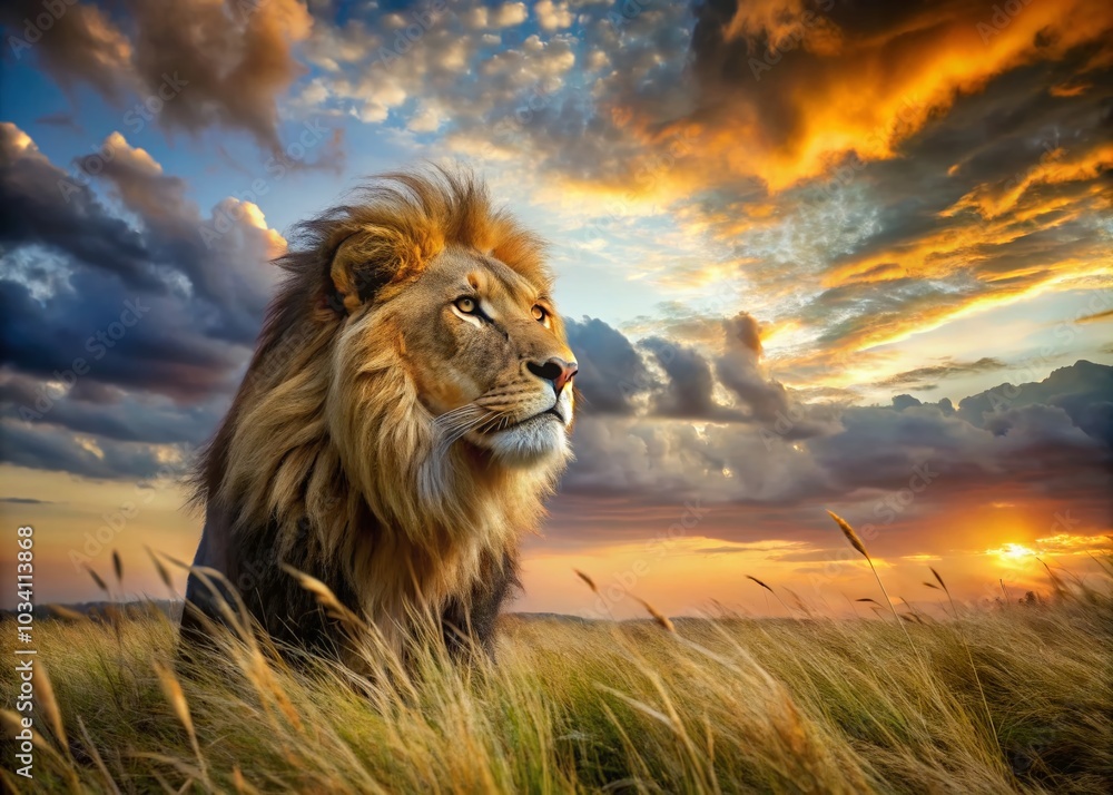 Majestic Lion Roaring in the Wild - A Stunning Wildlife Scene in Rule ...