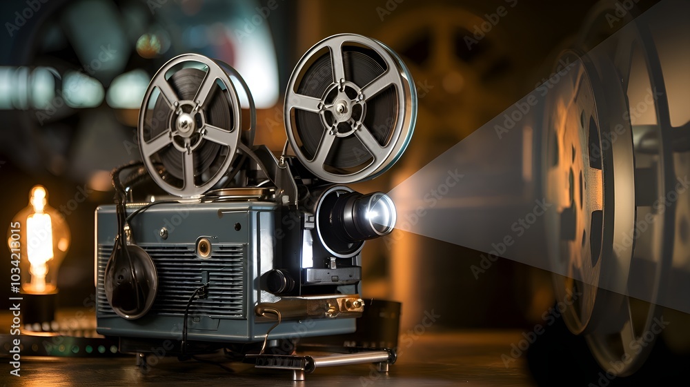 On World Day for Audiovisual Heritage, a vintage movie projector is in ...