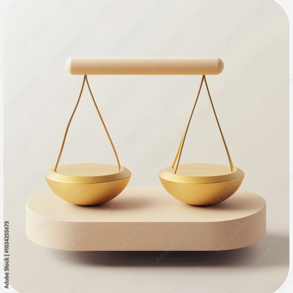 Stylish balance scales in a modern design, symbolizing fairness and ...