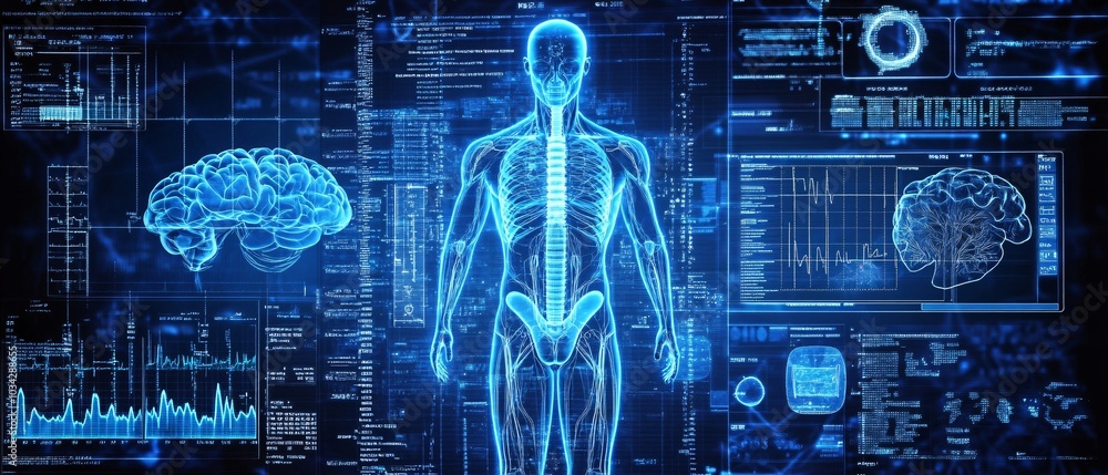 Medical history being entered into a sleek digital record system ...