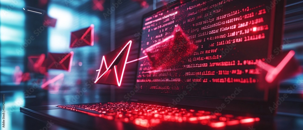 Email warning about a computer virus bold red warning taking over the ...