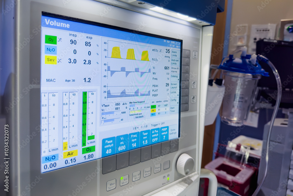 hospital monitors displaying vital signs, including heart rate, oxygen ...