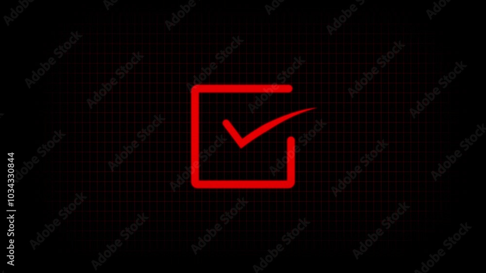 Check mark verified selection, approve and confirm sign in rectangle ...