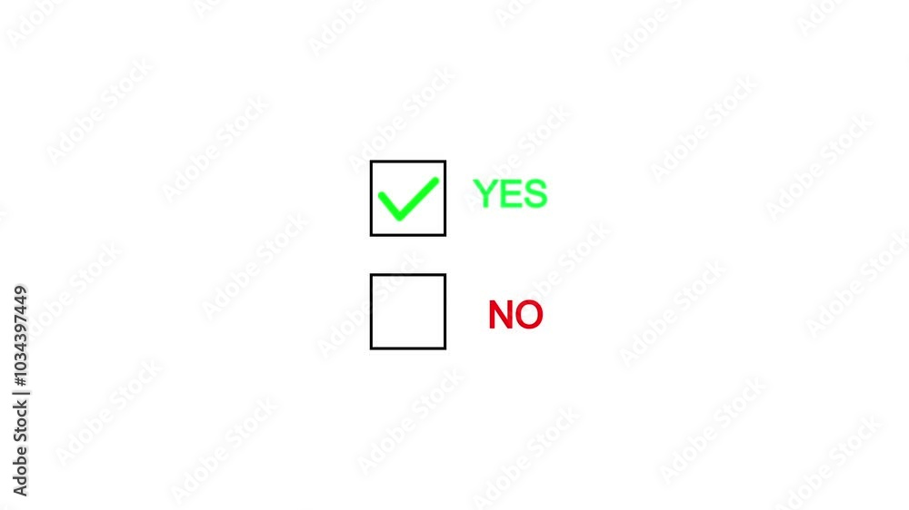 answer or question yes no answer test voting animation. Checkbox Yes Or ...
