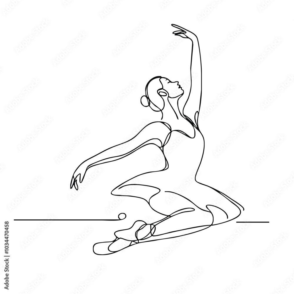 A simple continuous line drawing of Ballet dancer. Icon. Vector drawing ...