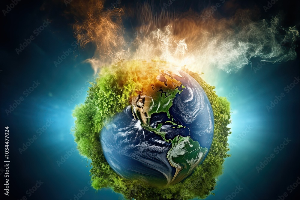 This visual representation highlights the greenhouse effect ...