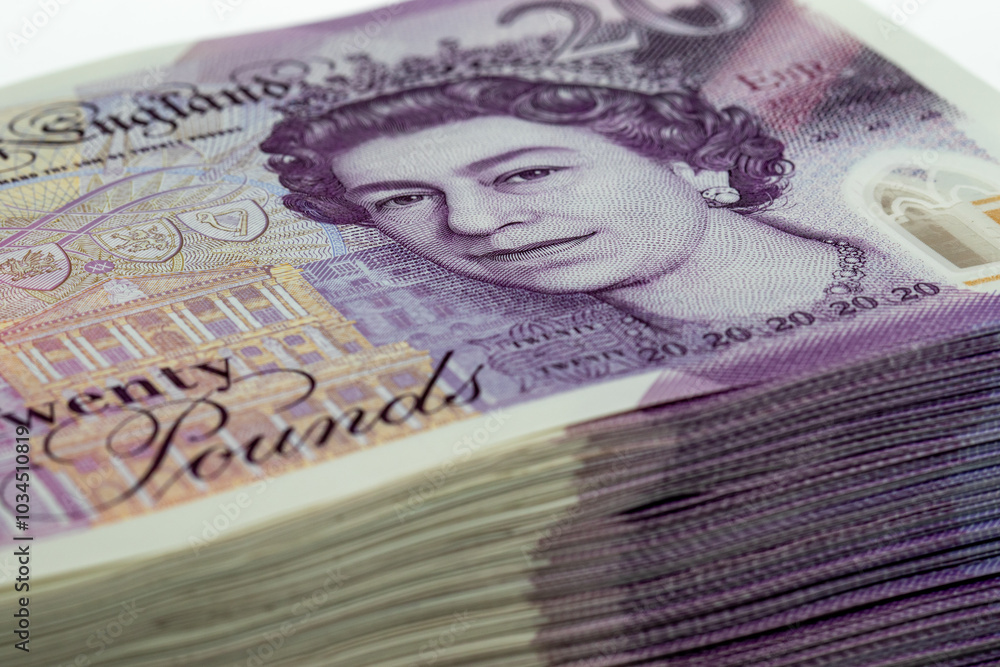 Poster Stack of British Twenty Pound Notes – Wall Art | UkPosters
