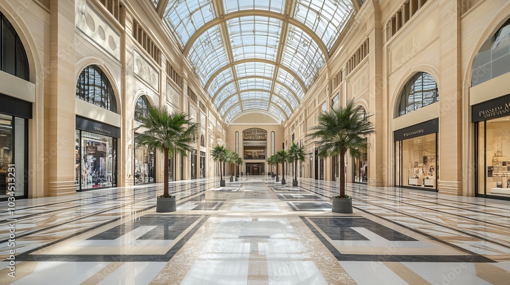 View of Place Vendome Mall in Lusail City, Qatar, featuring an open ...