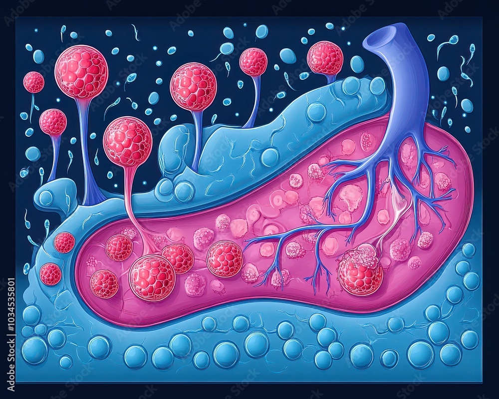 3D Illustration of Mitochondria Functionality with Cristae and Matrix ...
