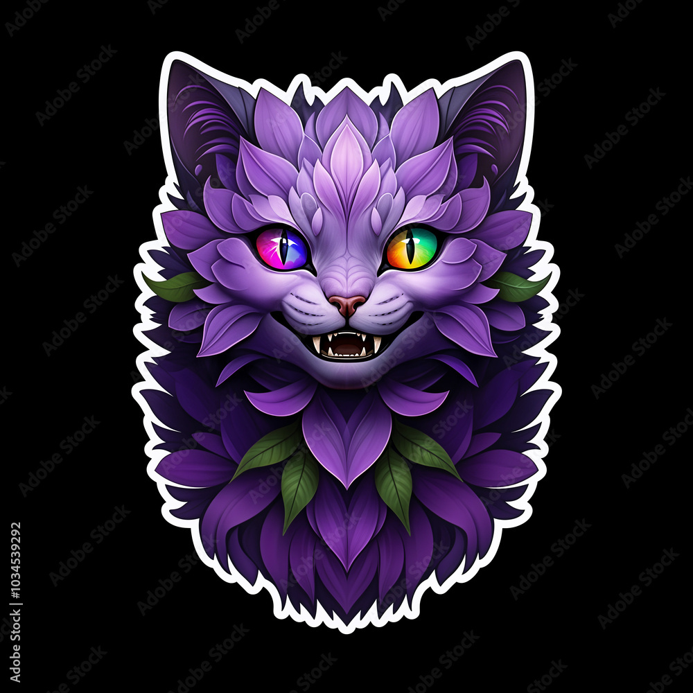 Creepy grinning Cheshire cat hallucination of distorting reality and ...