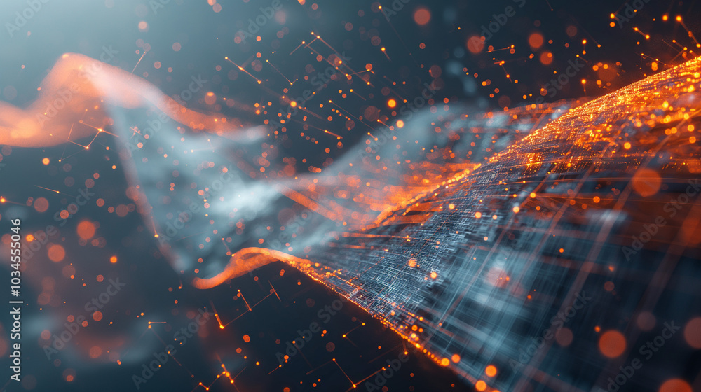 data flow, digital transformation, abstract technology background ...