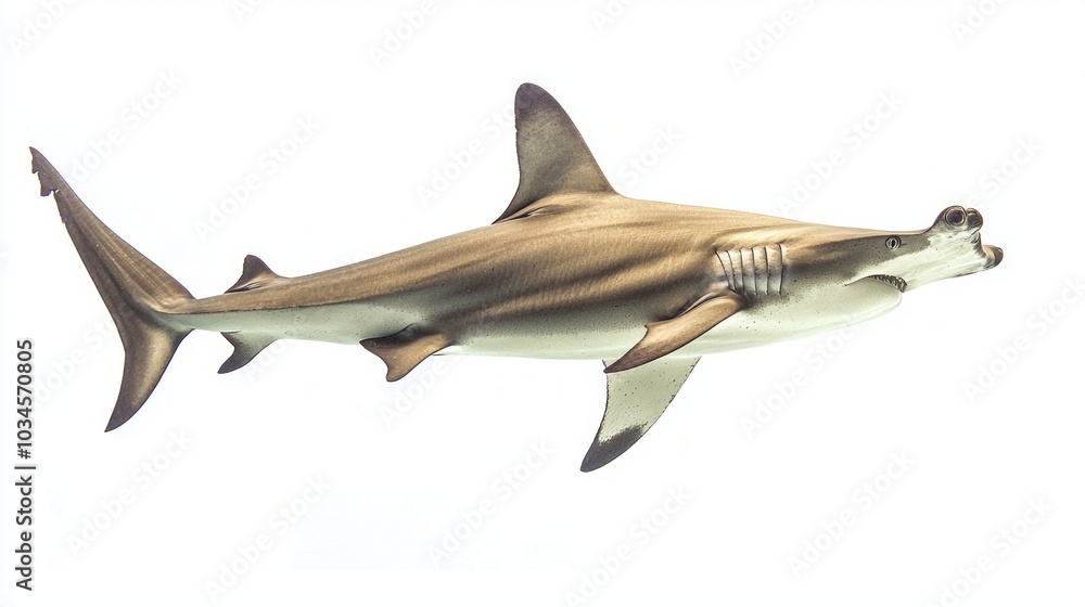 hammerhead shark glides effortlessly through clear waters showcasing ...