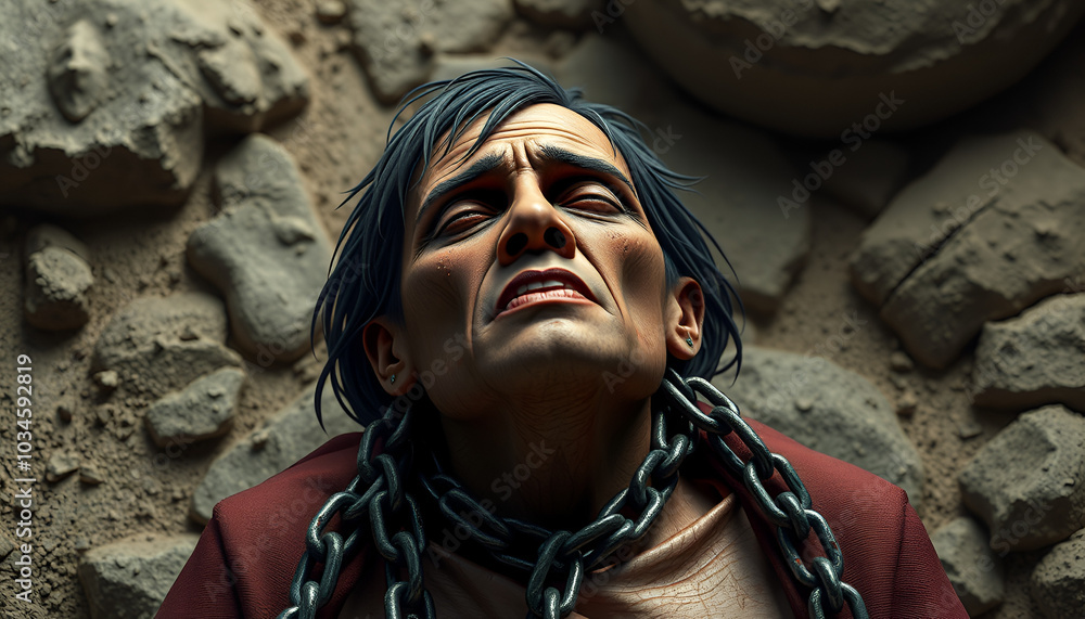 Trachoma - a metaphor showing human struggle with Trachoma. Resigned ...