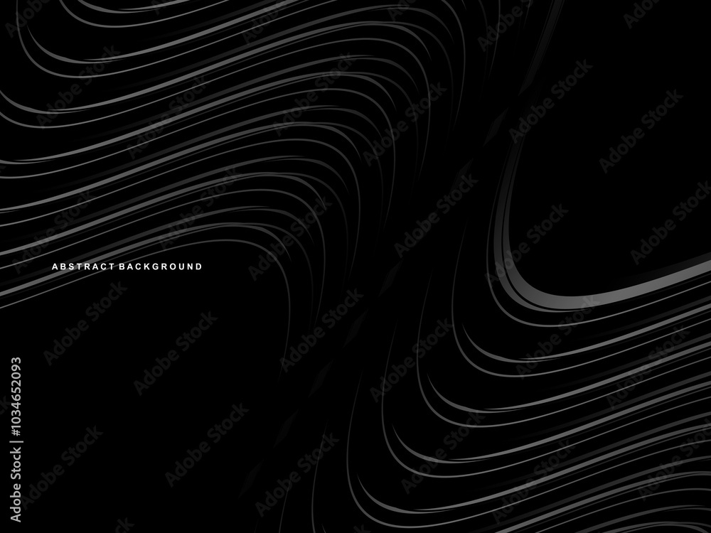 Abstract futuristic dark black background with modern wave design ...