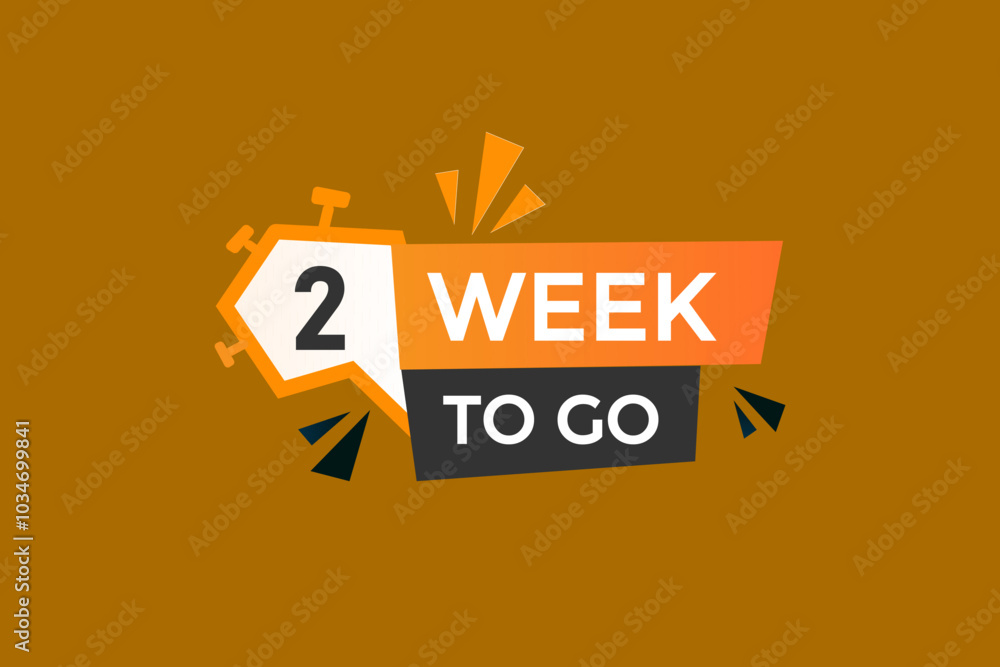 2 week to go, icon, stile, timer, countdown, clock, time, background ...