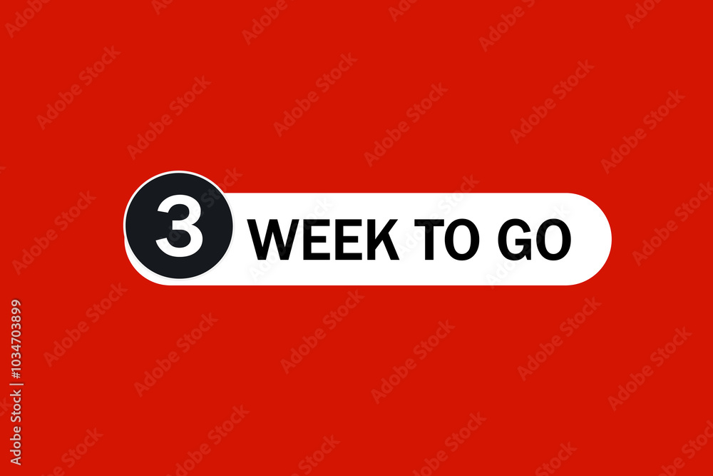 3 week to go, icon, stile, timer, countdown, clock, time, background ...