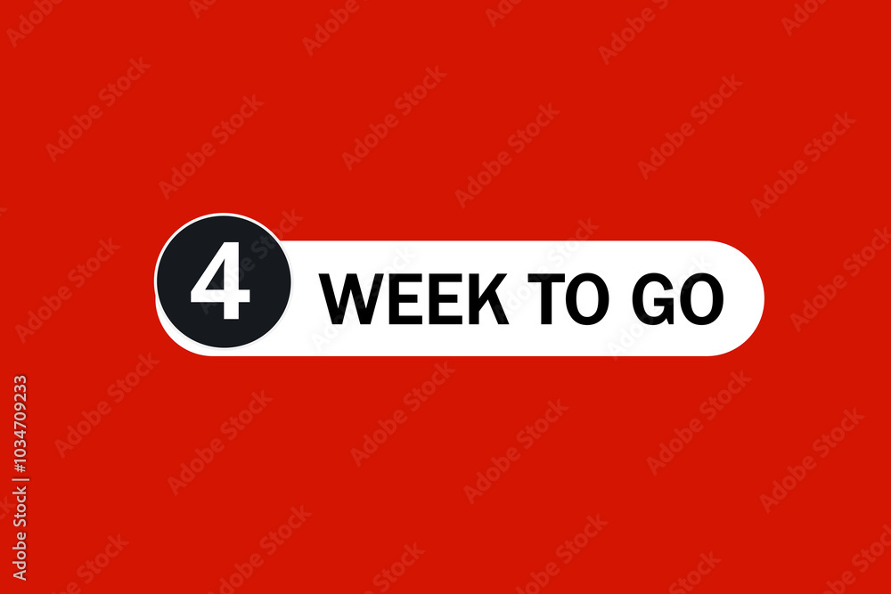 4 week to go, icon, stile, timer, countdown, clock, time, background ...