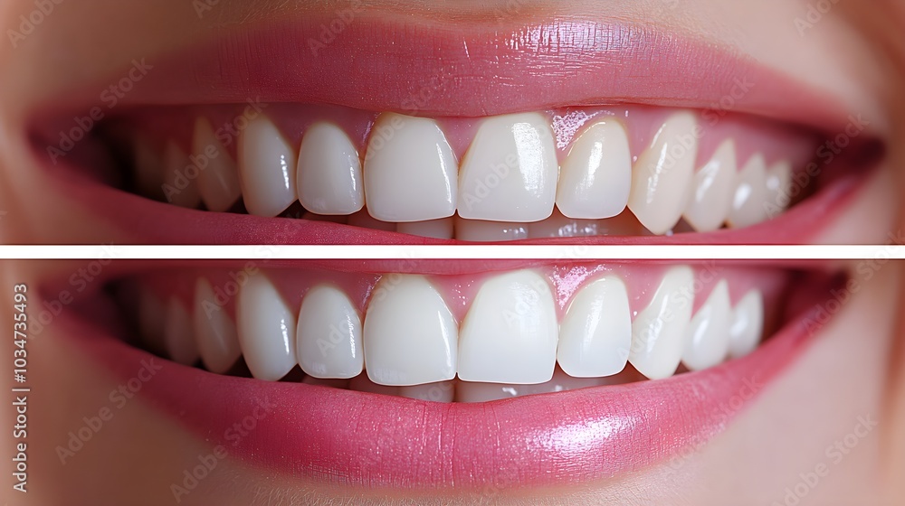 Teeth whitening treatment infographic, illustrating the process step-by ...