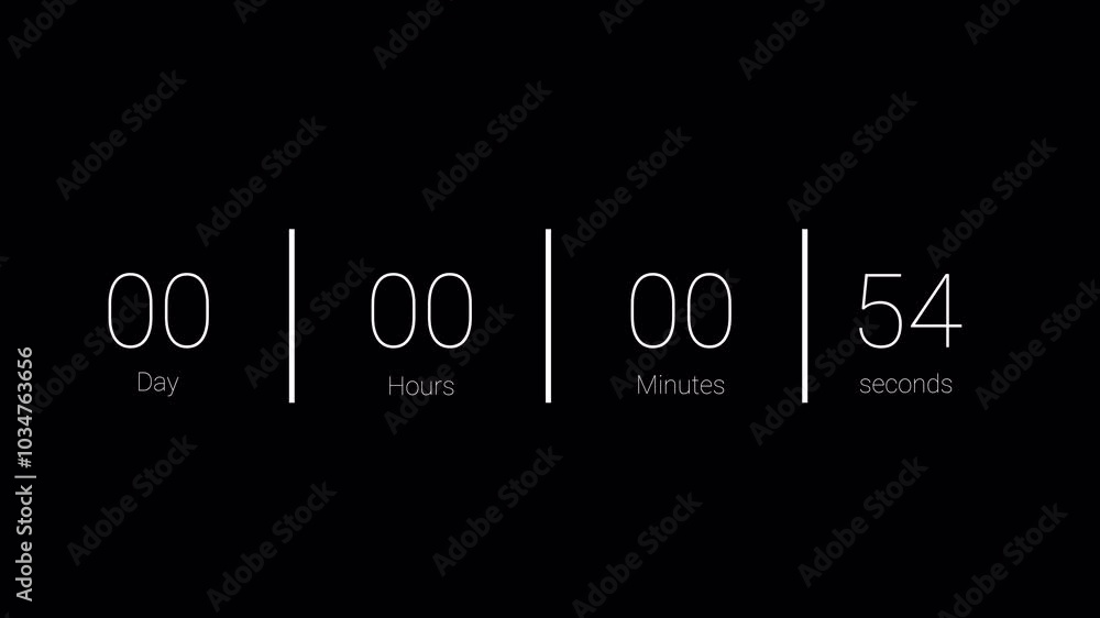 Countdown one minute animation from 60 to 0 seconds, 60 second ...