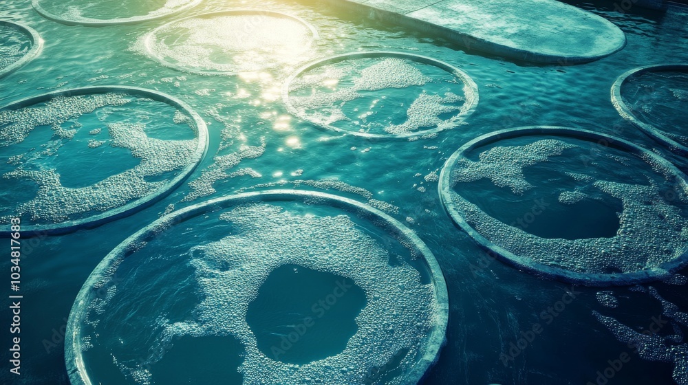 Fotografia do Stock: 2410 48.A vibrant image of the aeration process in ...