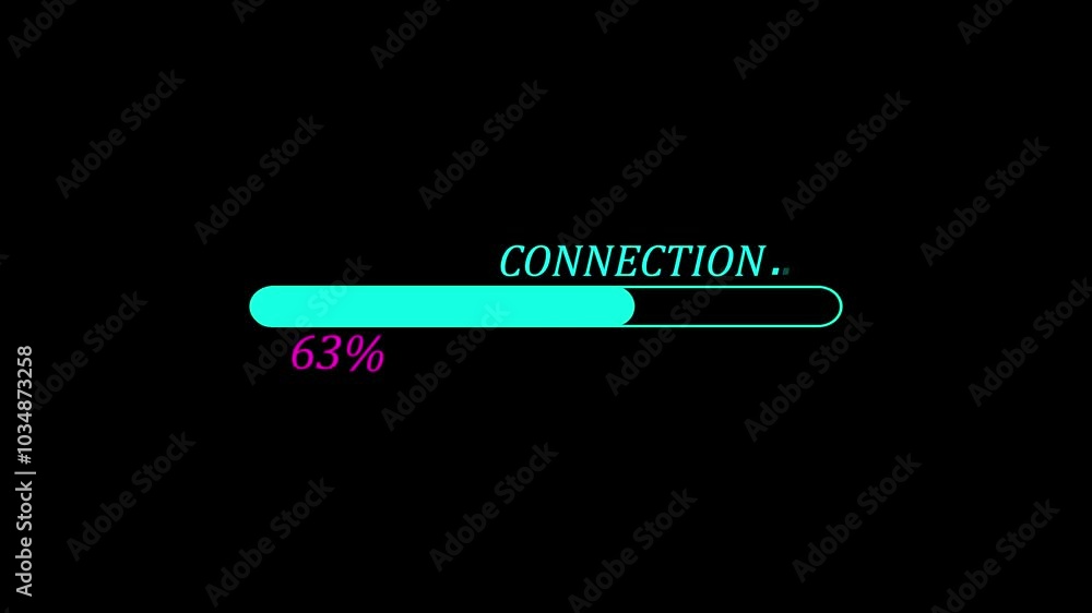 HUD progress loading bar. Digital connection loading bar icon animation ...