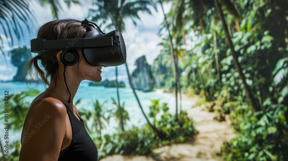 Virtual reality travel experience, users exploring digital recreations ...
