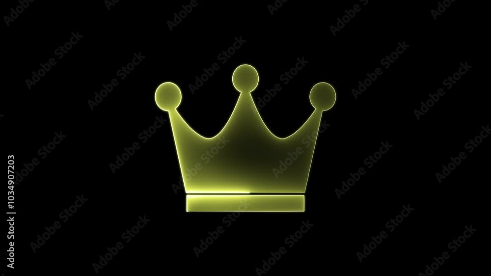 neon king queen crown animated king queen crown icon neon logo icon ...
