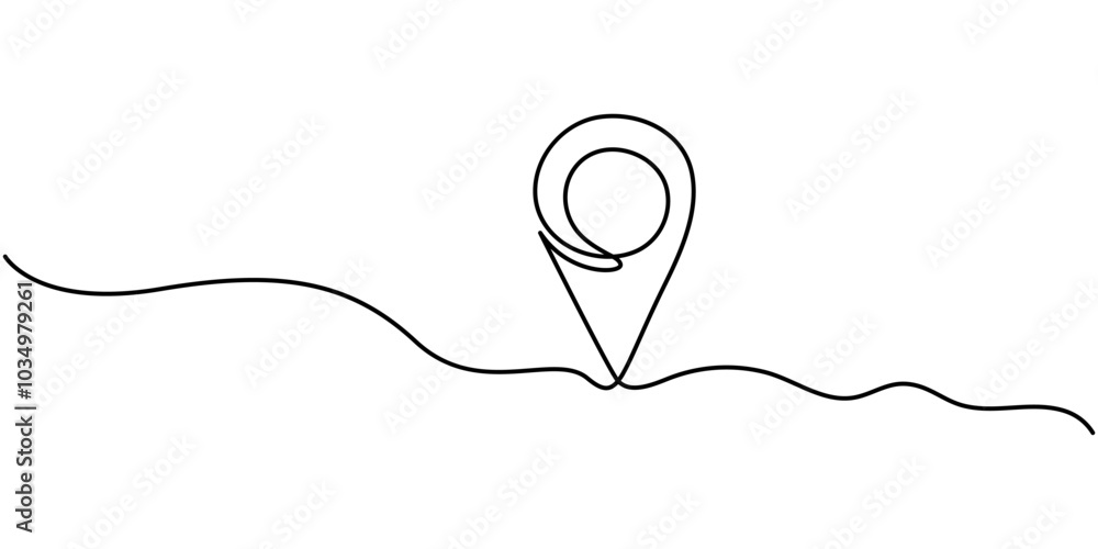 continuous one line google map point route directions and location ...