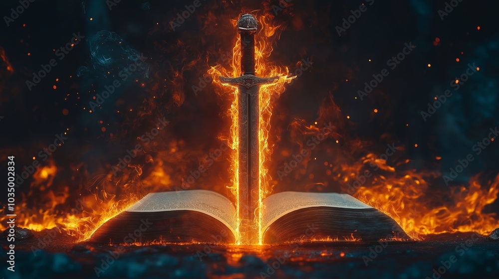 Sword of the Spirit. Holy Bible. For the word of God is living and active, sharper than any ...