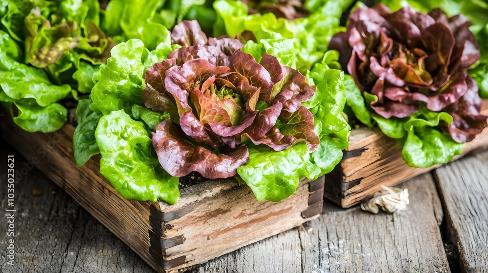 Futuristic hydroponic farm growing lush fresh lettuce in a sleek high ...