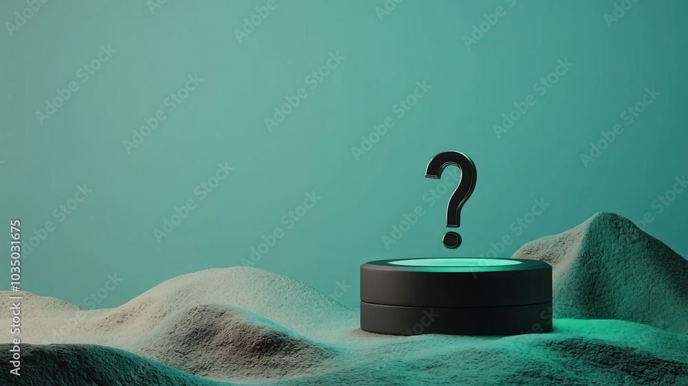Futuristic 3D quiz popup interface with ample space for question text ...