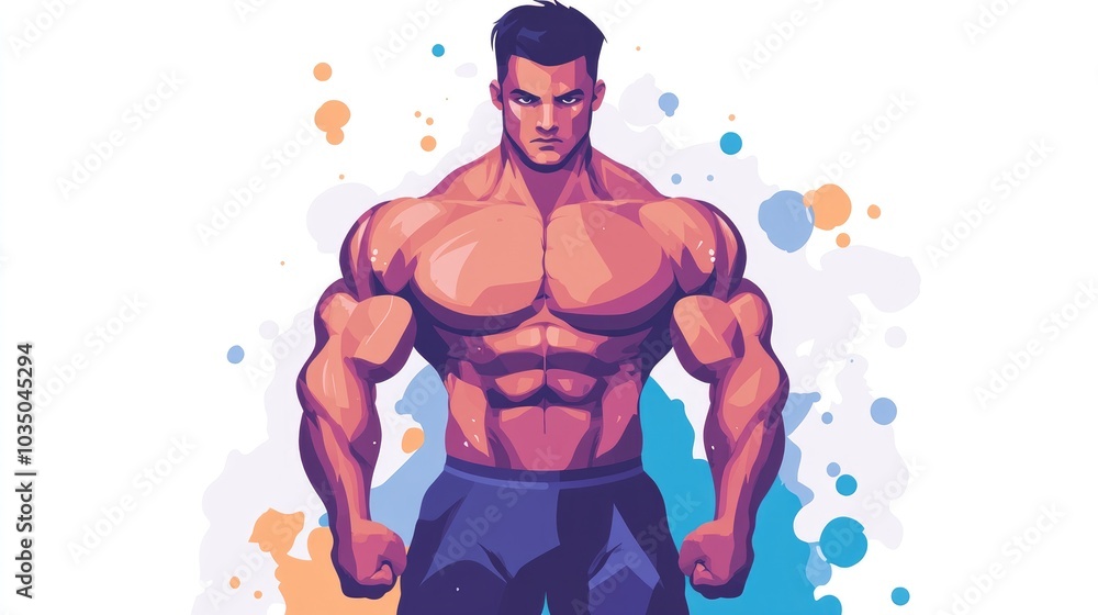Concept of a bodybuilder and sports athlete showcasing impressive ...