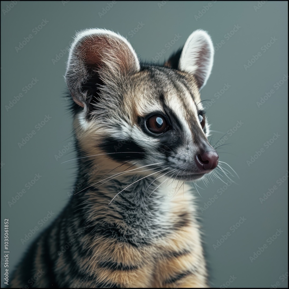 Foto de Studio portrait of a captivating common genet showcasing its ...