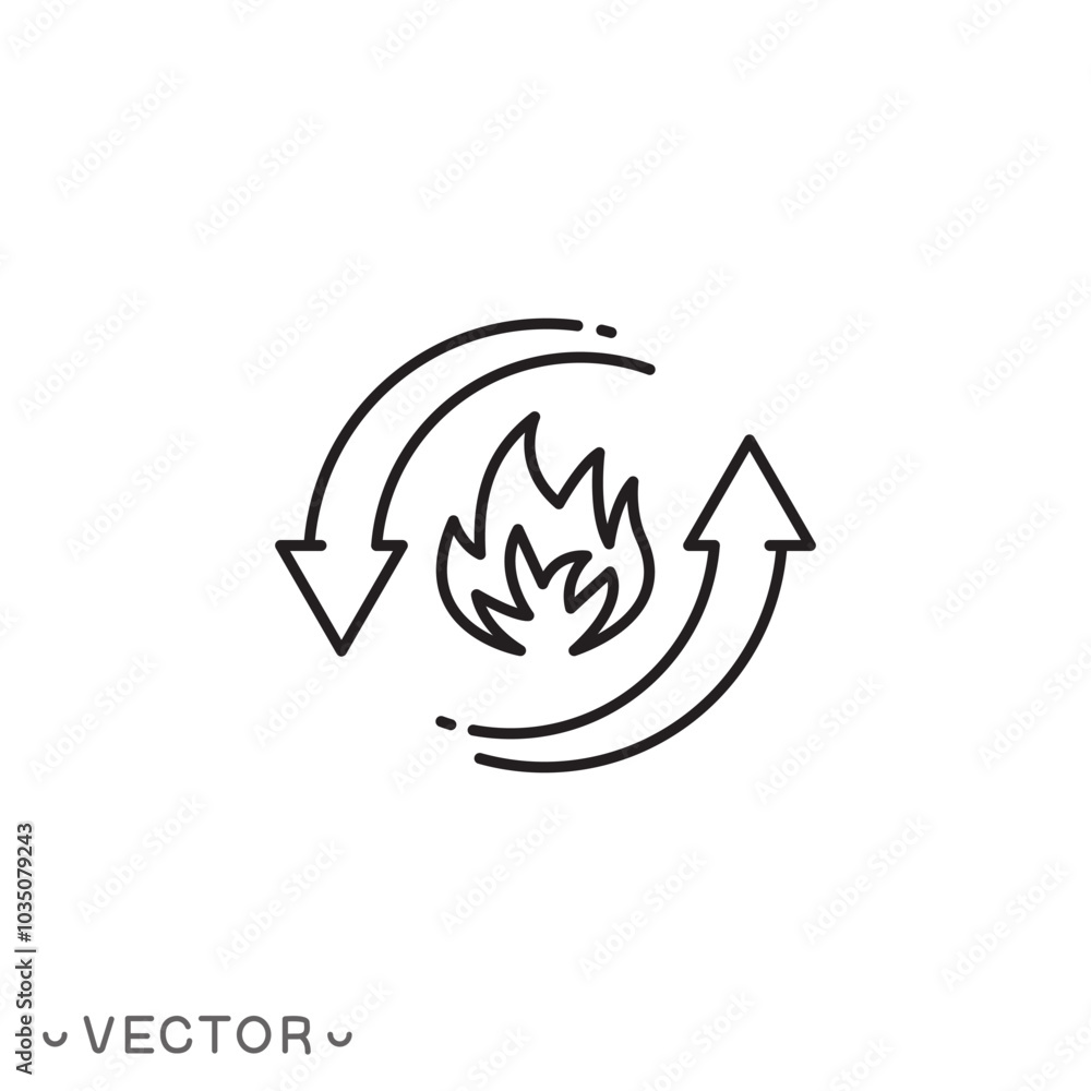 Vecteur Stock metabolic processes icon, synthesis calorie energy, fire ... Vecteur Stock metabolic processes icon, synthesis calorie energy, fire ...