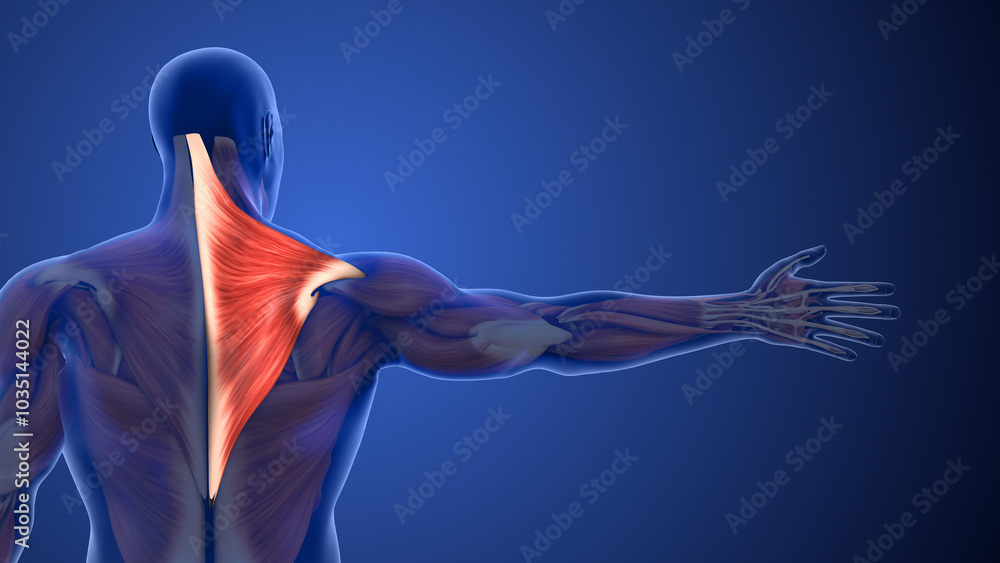 Poster Trapezius Muscle Supporting Shoulder and Neck Movement – Wall ...