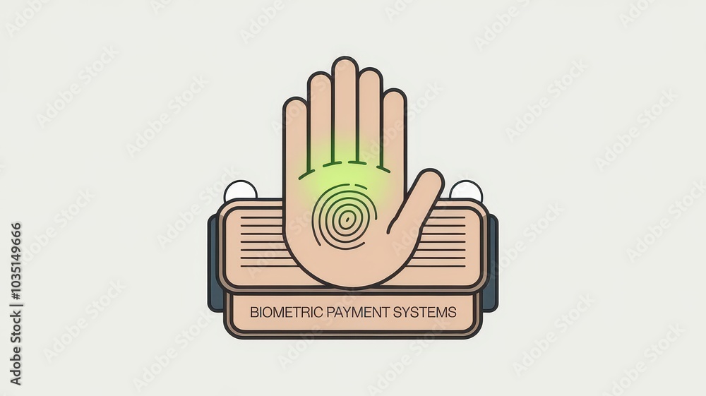 Biometric Hand Palm Scanner Icon Representing Secure Digital ...
