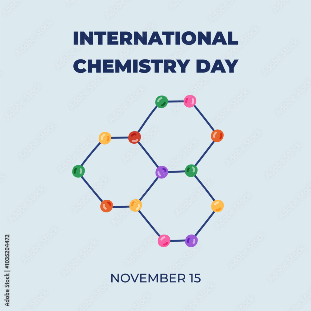 Square cute banner for International Chemistry Day at 15th of November ...