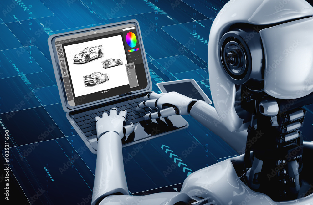 Electric car design software on computer screen showing simulation ...