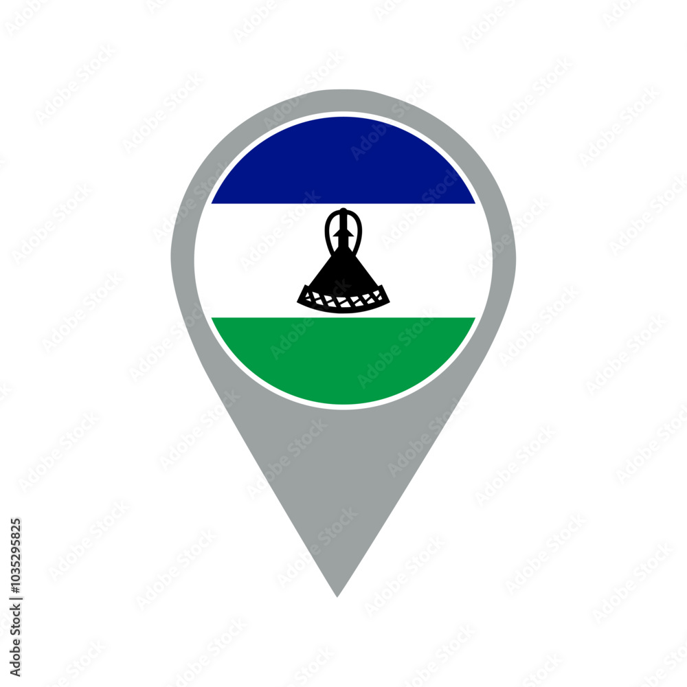 lesotho flag location pin, flag application, Flag on Location Pin ...