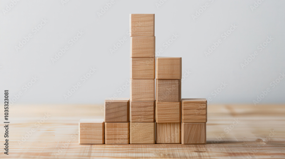 Wooden Block Statistical Visualization, a dynamic arrangement of wooden ...