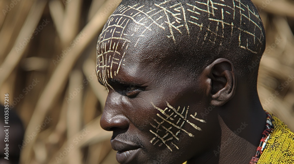 Dinka tribal scarification rituals, marking life stages and identity ...
