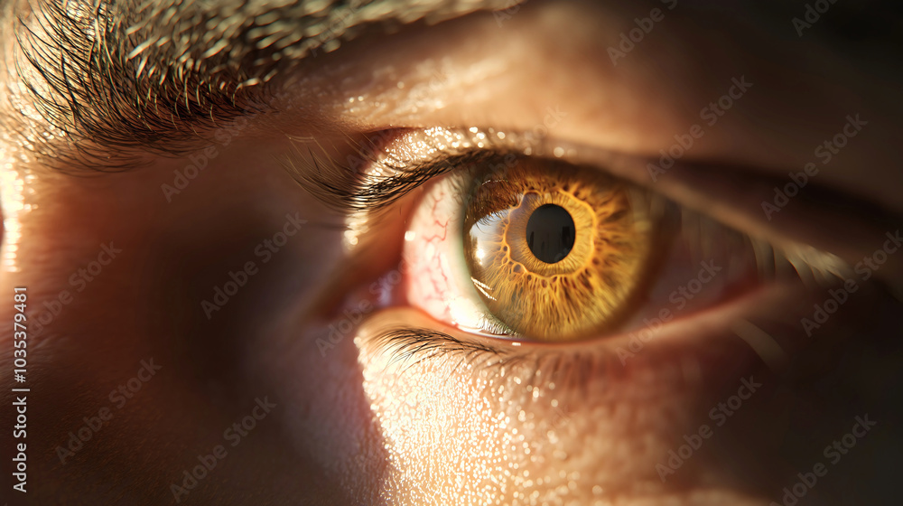 Eye cancer slowly takes over the eye, with red lines appearing around ...