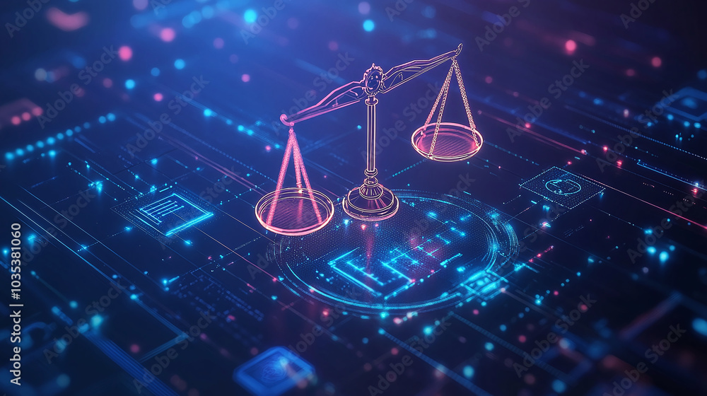 ai regulations concept visualized as digital icons and symbols ...