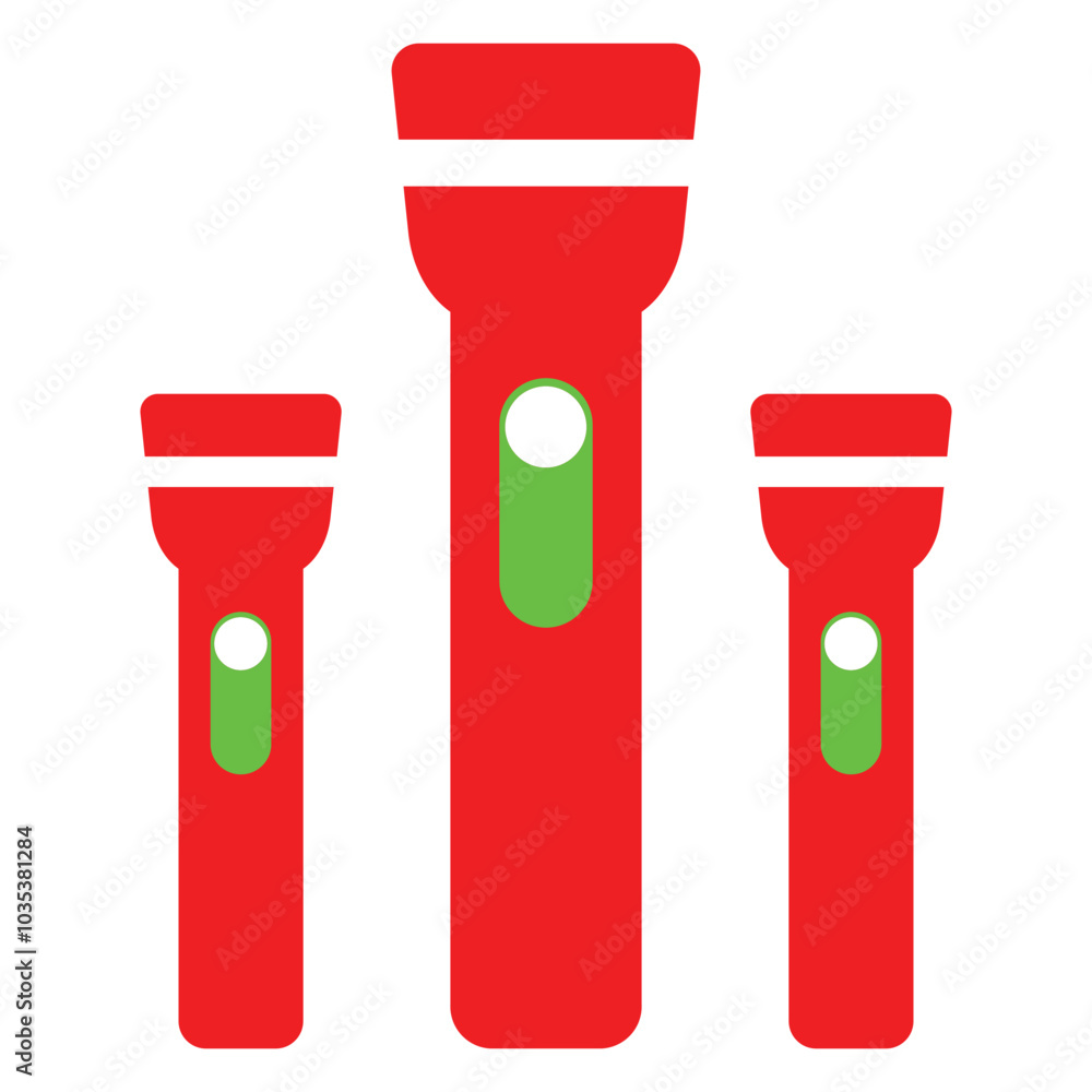 Flashlight icon. Flashlight silhouette vector art isolated on white ...